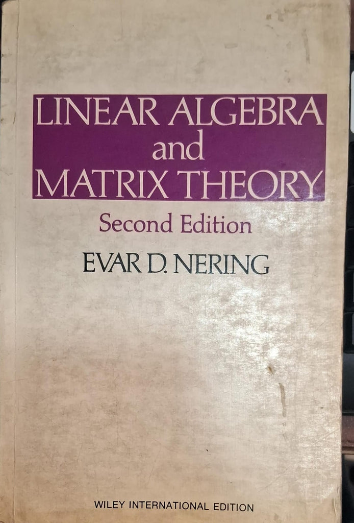 Linear Algebra and Matrix Theory – Book Land DU