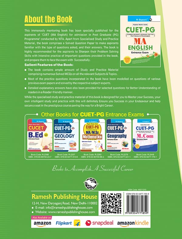 CUET-PG : MA English Entrance Exam Guide – Book Land DU