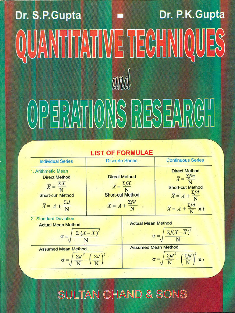 Quantitative Techniques And Operations Research Book Land Du